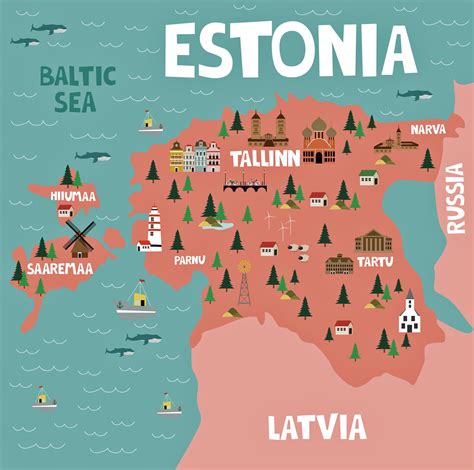 Estonia Map Of Major Sights And Attractions OrangeSmile