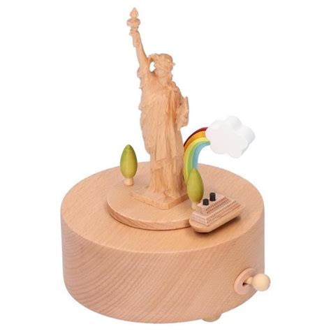 EJ life Boîte à musique rotative Boîte à Musique de Statue en Bois Artisanat Sculpture D Cadeau