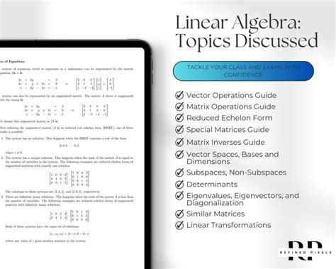Linear Algebra Algebra Cheat Sheet Linear Algebra Formulas Worksheet