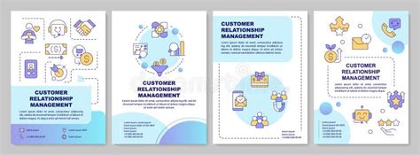 Crm System Features Blue Gradient Brochure Template Stock Illustration Illustration Of Simple