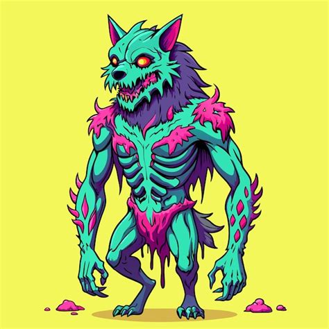 Premium Vector Zombie Wolf Slime Vector For Gothic Art
