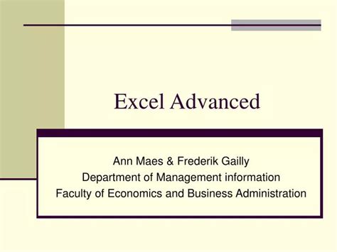 PPT Excel Advanced PowerPoint Presentation Free Download ID