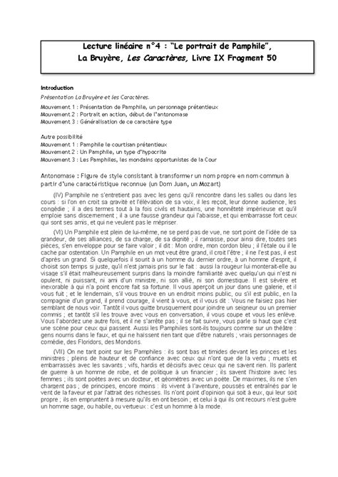 Etude 1 LL4 lecture linéaire Introduction Présentation La Bruyère