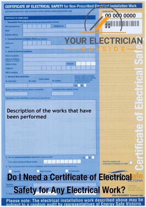 Do I Need A Certificate Of Electrical Safety For Any Electrical Work