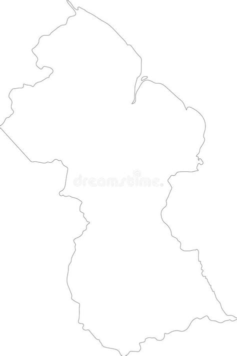 Guyana Outline Map Stock Vector Illustration Of Shape 317468074
