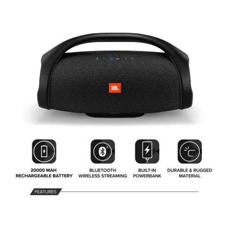 Jbl Boombox Bluetooth Party Speaker Black Stereo Channel Features Water Proof Size Normal