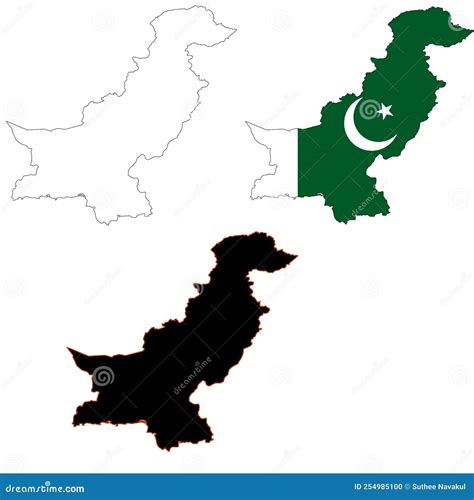 Mappa Del Pakistan Su Sfondo Bianco Cartina Pakistana Con Segno Di