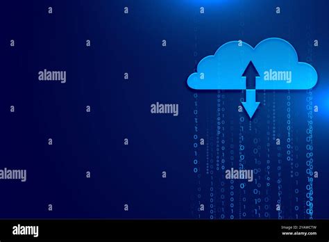 Secure Database Cloud Computing Background With Digital Tech Lines Vector Stock Vector Image