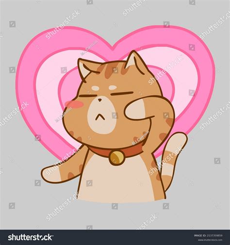 Cartoon Cat Cute Happy Naughty Stock Vector Royalty Free 2137359859