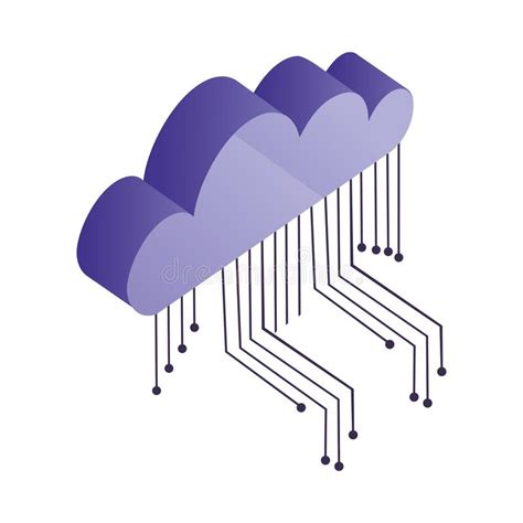 Nube Que Computa Con El Icono Isom Trico Del Circuito Electr Nico