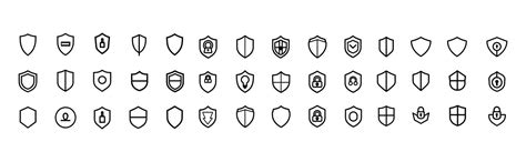 Security Shield Icons Security Shield Logotypes Check Mark Padlock