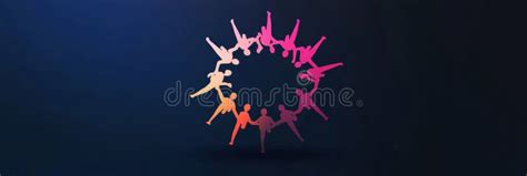 Human Figures Create A Circular Unity Symbol In A Modern Style With An Abstract Gradient