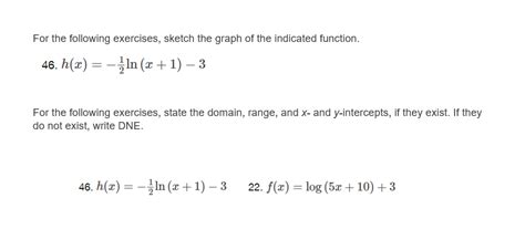 Solved For The Following Exercises Sketch The Graph Of The Chegg