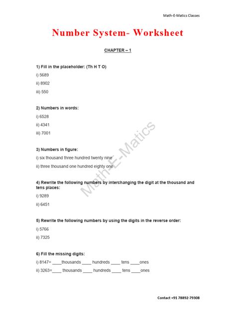 number system pdf