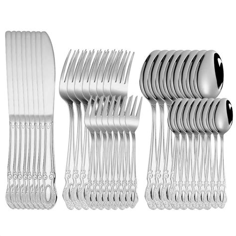 Kinglux Besteck Set 40teilig Royal Besteck Set 8 Personen Edelstahl
