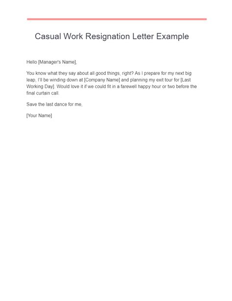 Casual Resignation Letter 17 Examples How To Write Pdf Tips