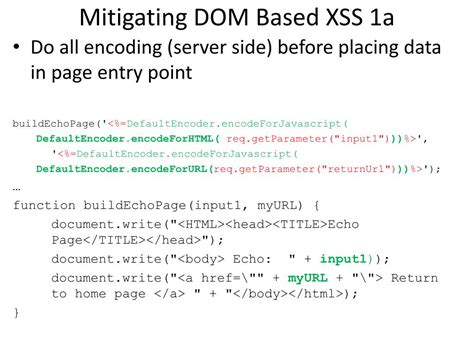 PPT DOM Based XSS And Proper Output Encoding PowerPoint Presentation