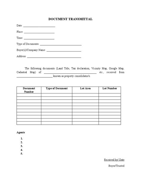 Document Transmittal Pdf
