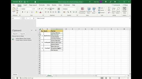 How To Merge Cells In Excel And Keep All Data Youtube