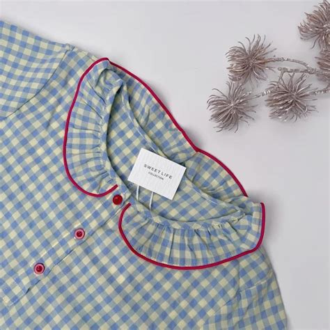 夏日微风纯棉睡衣 蓝色小格 Sweet Life Collection