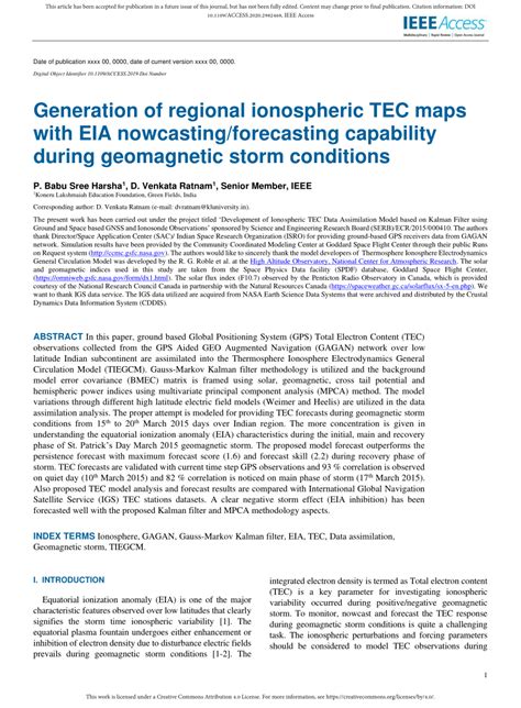Pdf Generation Of Regional Ionospheric Tec Maps With Eia Nowcasting
