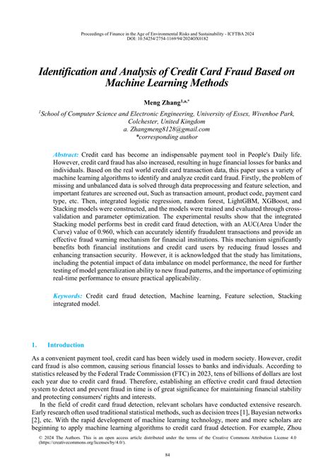 Pdf Identification And Analysis Of Credit Card Fraud Based On Machine Learning Methods