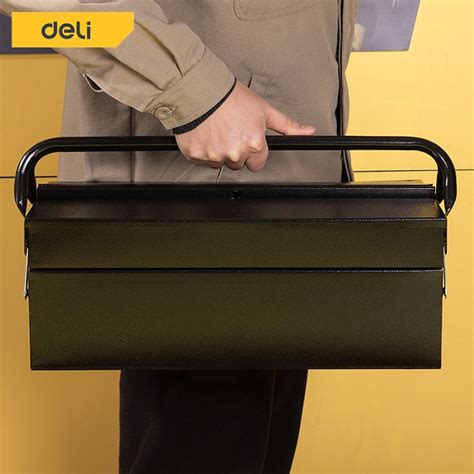 Deli กล่องใส่อุปกรณ์ช่าง กล่องเก็บเครื่องมือ ที่เก็บเครื่องมือ 2 ชั้น 3