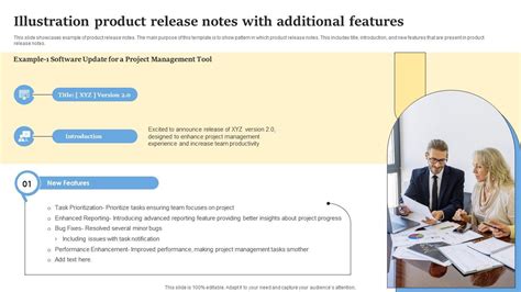 Illustration Product Release Notes With Additional Features Ppt