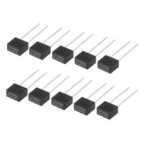 10pcs Dip Mounted Square Slow Blow Micro Fuse T3 15a 3 15a 250v Black