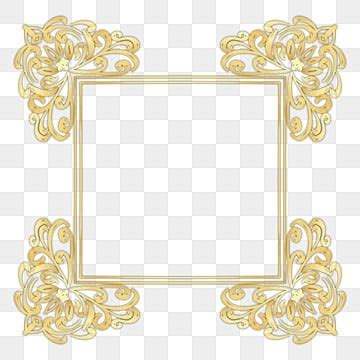 Moldura Dourada Vintage Ornamentada PNG Vintage Vitoriano