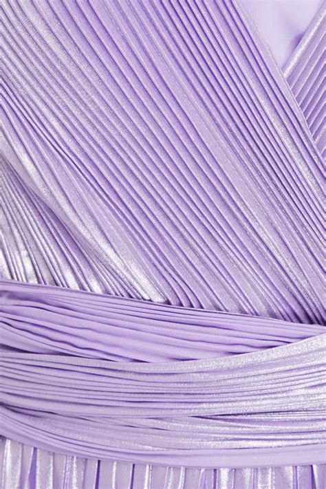 Alice Olivia Arista Pleated Lamé Halterneck Maxi Dress The Outnet