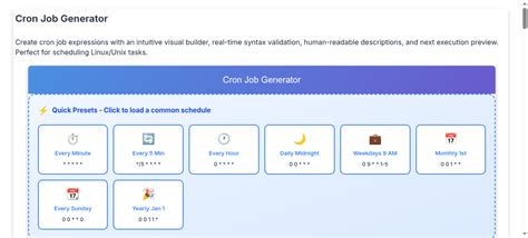 Cron Job Generator Visual Crontab Expression Builder With Next Run Preview