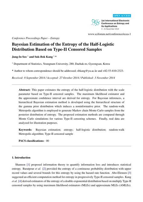 Pdf Bayesian Estimation Of The Entropy Of The Half Logistic