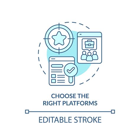 2d Editable Blue Choose The Right Platforms Icon Monochromatic Isolated Vector Thin Line