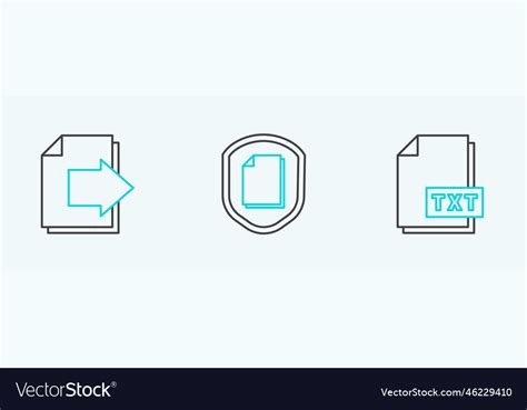 Set Line Txt File Document Next Page Arrow And Vector Image