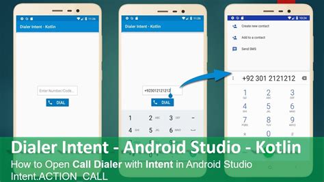 Dialer Intent Android Studio Kotlin Youtube