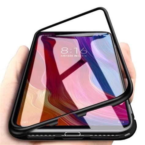 Redmi Note Pro Coque Métal Bumper avec Magnétiques Verre Trempé Retour Étui Housse pour