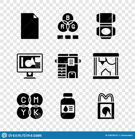 Cmyk Printer Color Drops Stock Vector Illustration Isolated On White