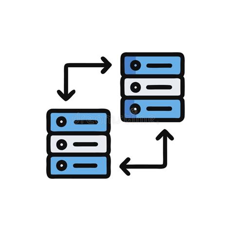 Essential Data Replication Icon For Data Management Stock Illustration