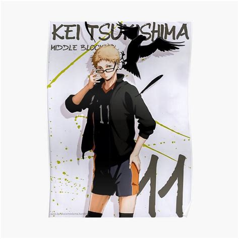 Haikyuu Tsukishima Kei Poster By Marucchi Redbubble