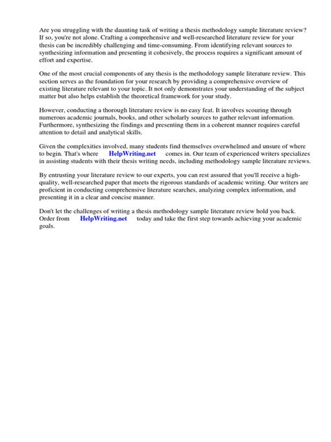 thesis methodology sample literature review pdf methodology thesis