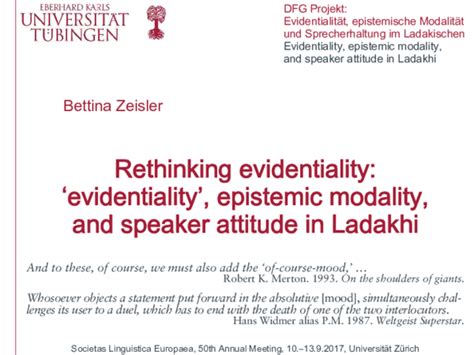 Pdf 2017 Powerpoint Rethinking Evidentiality Evidentiality Epistemic Modality And