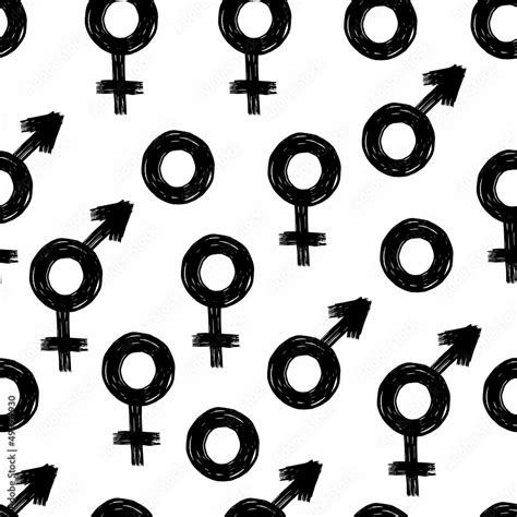 Gender Symbol Seamless Pattern Man And Woman Sign Seamless Pattern