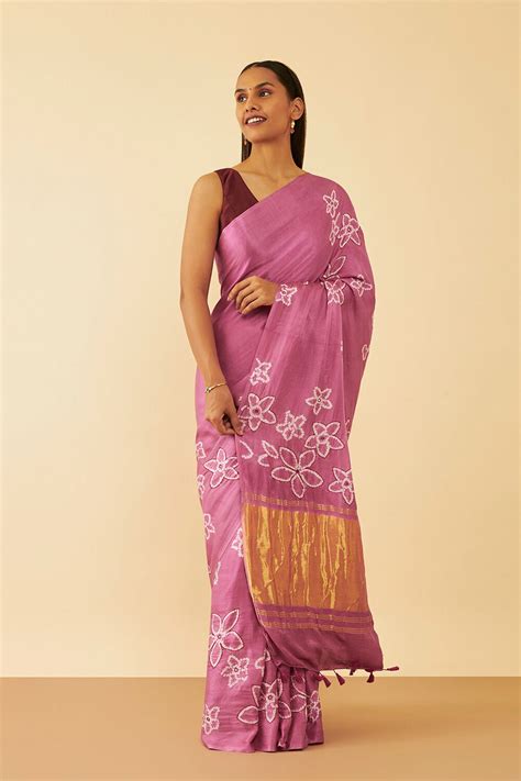 Pink Gujarat Pure Silk Tie And Dye Bandhni Saree Taneira Online Store