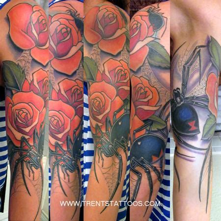Tattoos Black Widow And Roses 93234