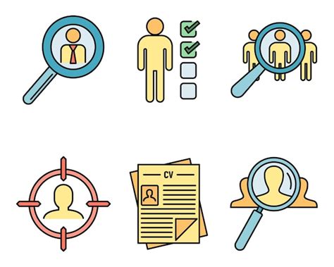 Premium Vector Recruitment Expert Icons Set Outline Set Of