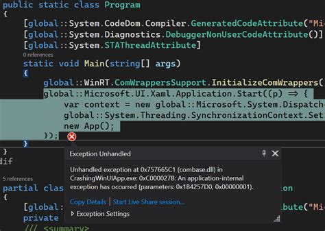 App UnhandledException Doesn T Catch Exceptions From Other Threads Issue Microsoft
