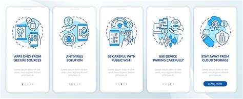 Teamwork Tips Blue Onboarding Mobile App Screen Text Vector Site Vector
