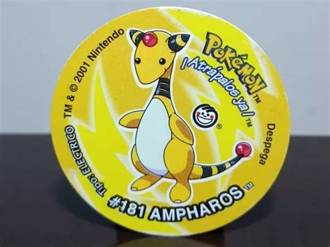 Tazo De Pokemón 3 181 Ampharos Con Sticker Sin Despegar Meses sin