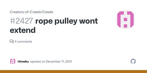 Rope Pulley Wont Extend · Issue 2427 · Creators Of Createcreate · Github